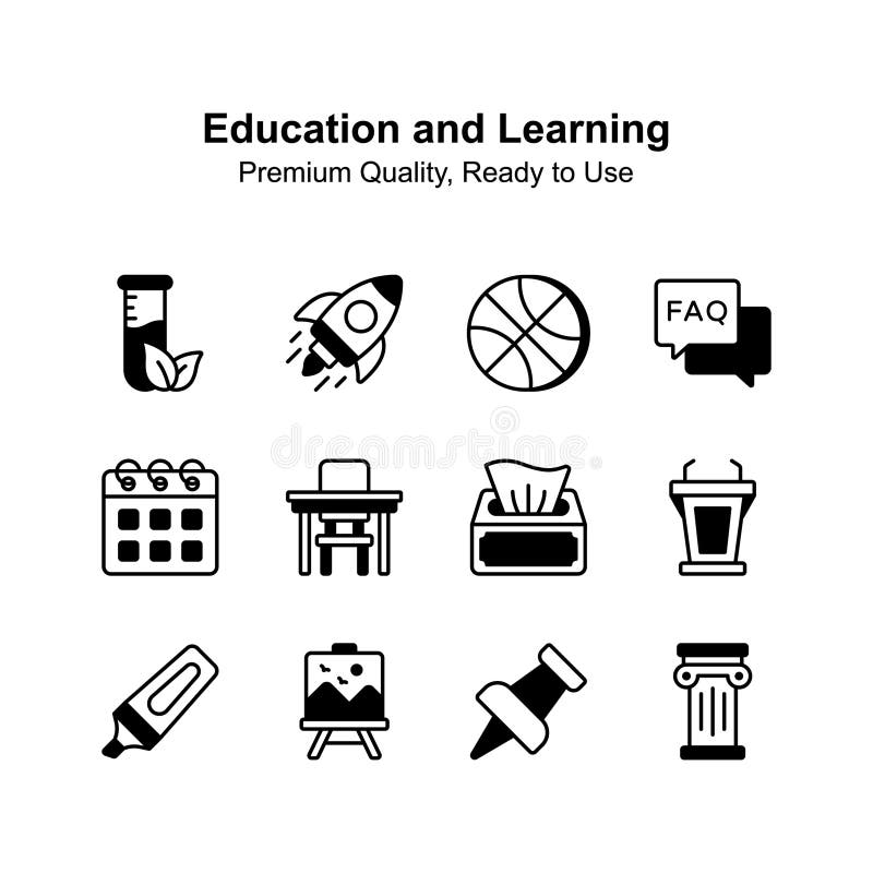 Get Your Hands on this Creative Education and Learning Icons Stock ...