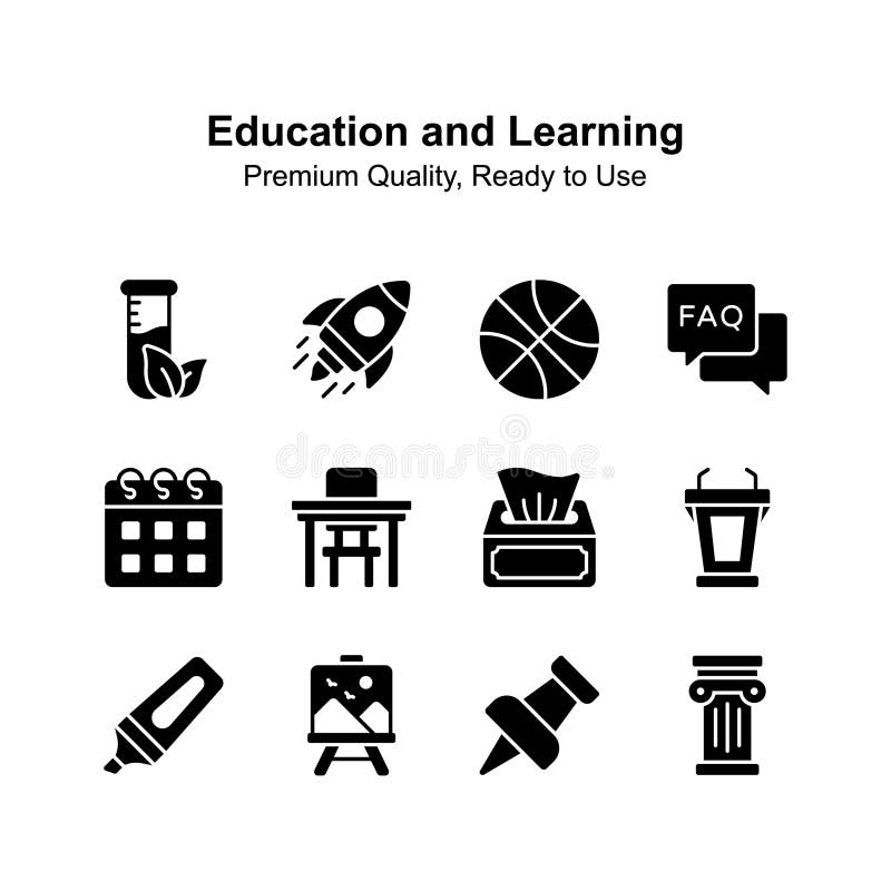 Get Your Hands on this Creative Education and Learning Icons Stock ...