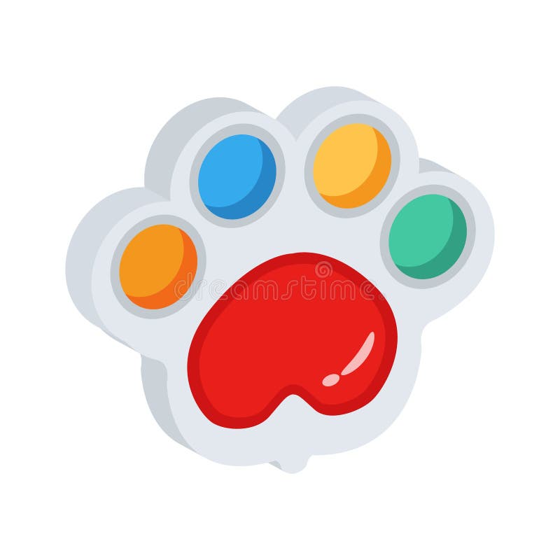 Get Your Hands on this Premium 3d Icon of Animal Paw Stock Vector ...