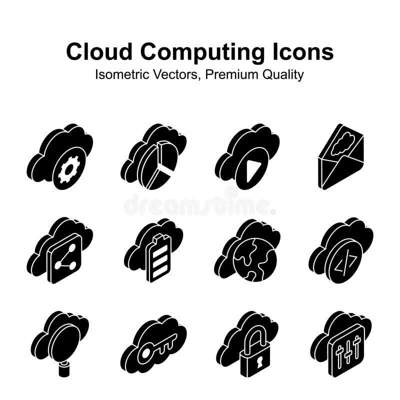Get Your Hold on this Creative Cloud Computing Isometric Vectors Set, Ready for Premium Use ...