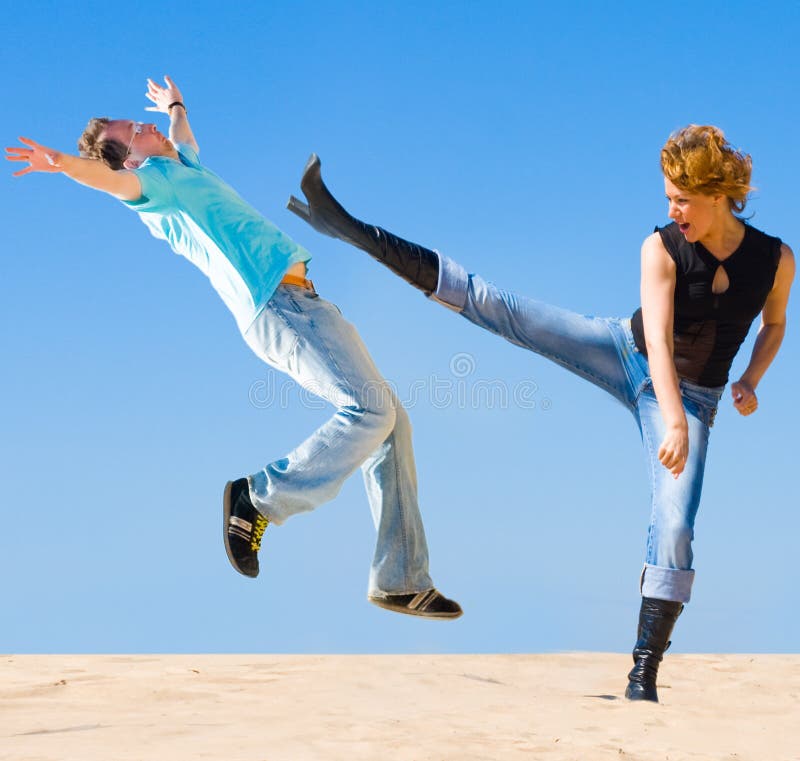 Get your kicks stock photo. Image of fight, female, woman - 9088852