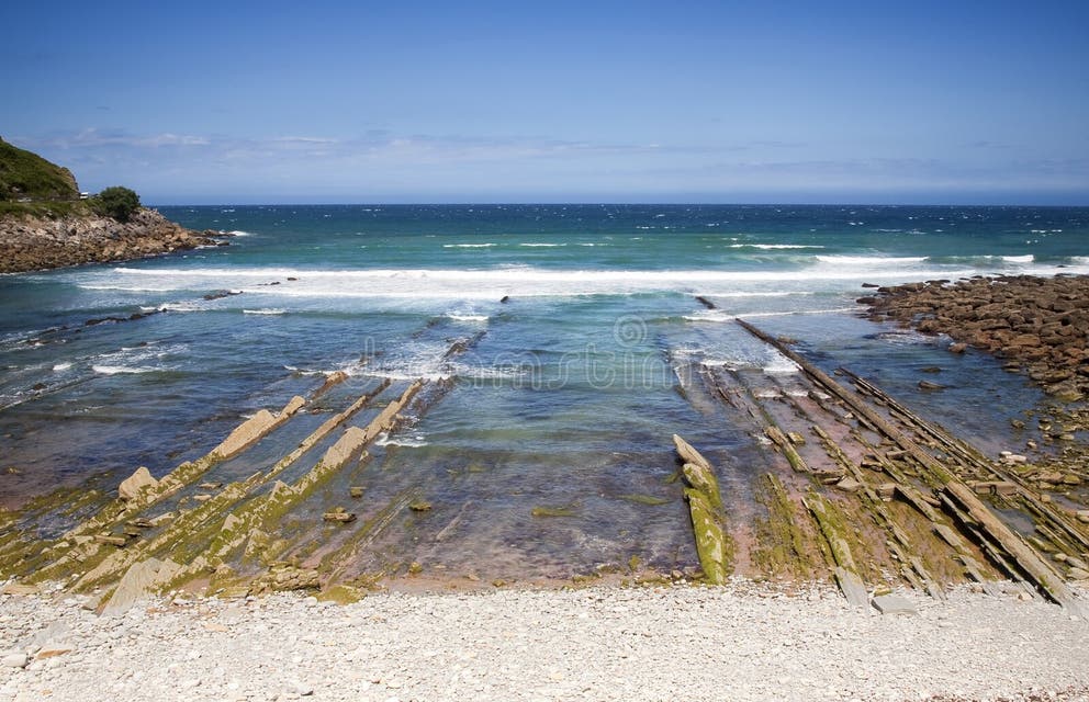 Getaria Beach at Basque Country Stock Image - Image of rocks, getaria ...