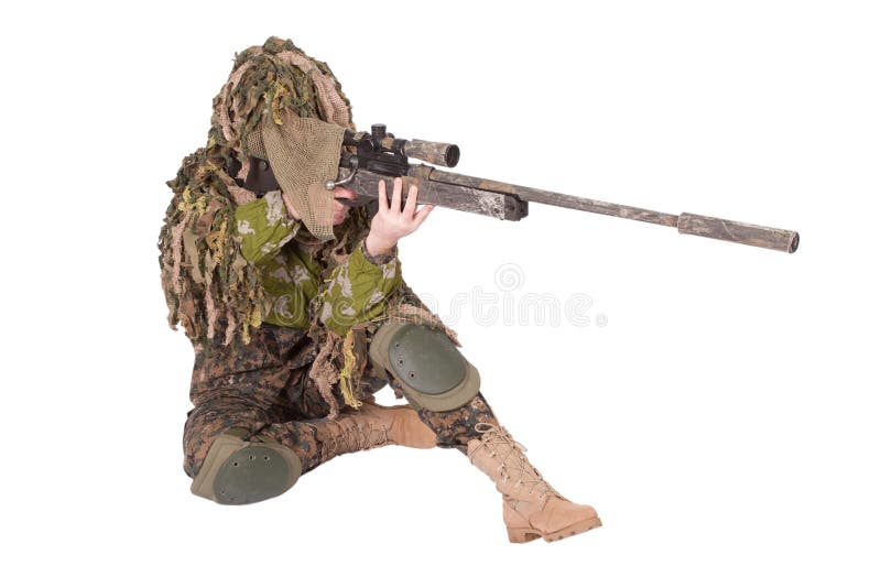 Getarnter Scharfsch?tze Im Wald Stockbild - Bild von soldat, jagd ...