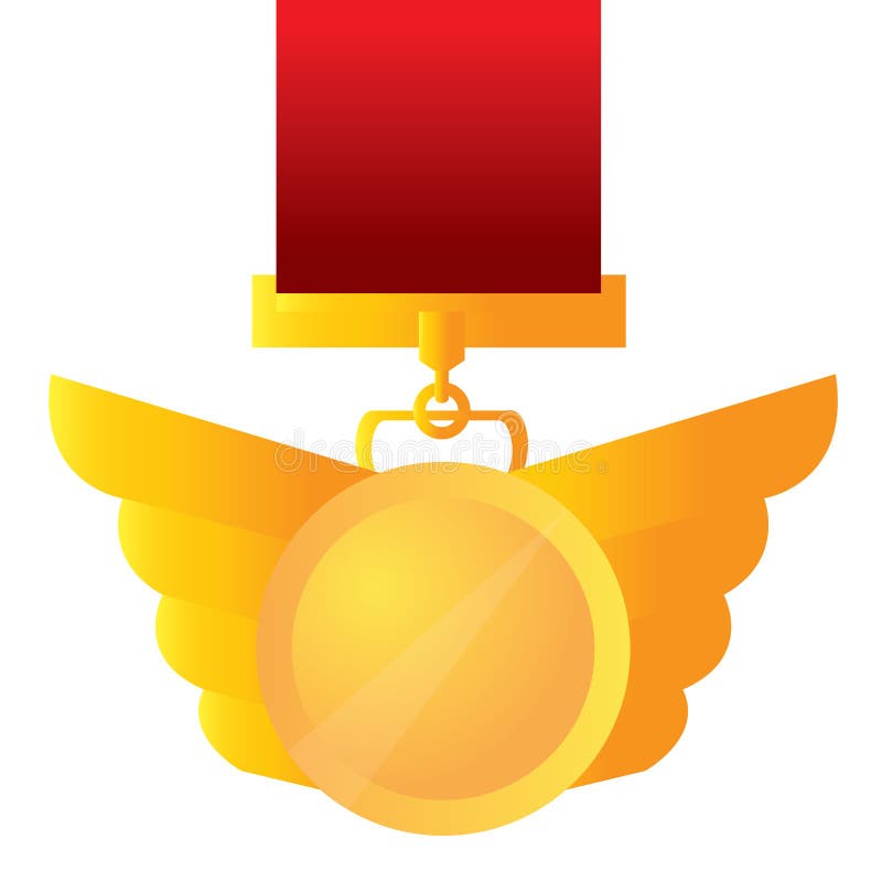 Getrennte goldene Medaille vektor abbildung. Illustration von rund ...