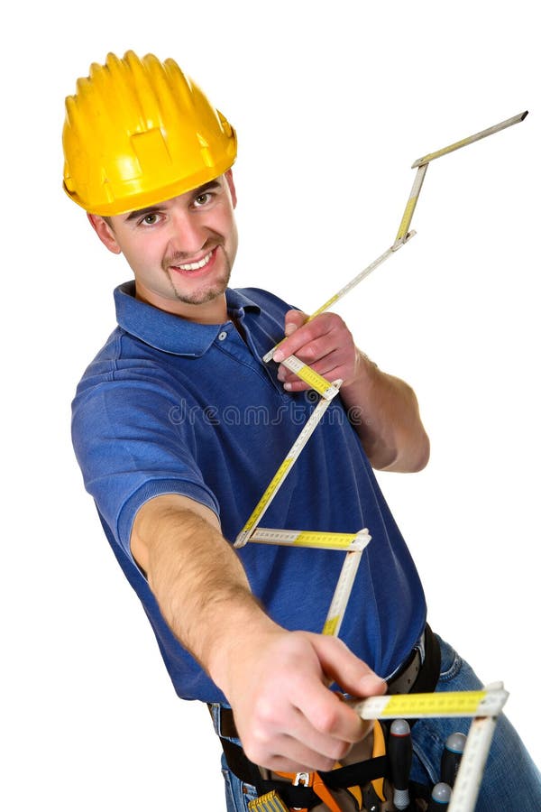 Lokalisiertes Yourg, Das Stehende Arbeitskraft Smailing Ist Bild. Bild ...