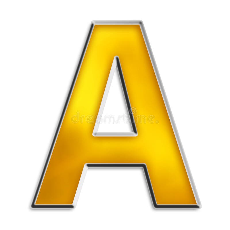 Getrenntes Zeichen a Im Glänzenden Gold Stock Abbildung - Illustration ...