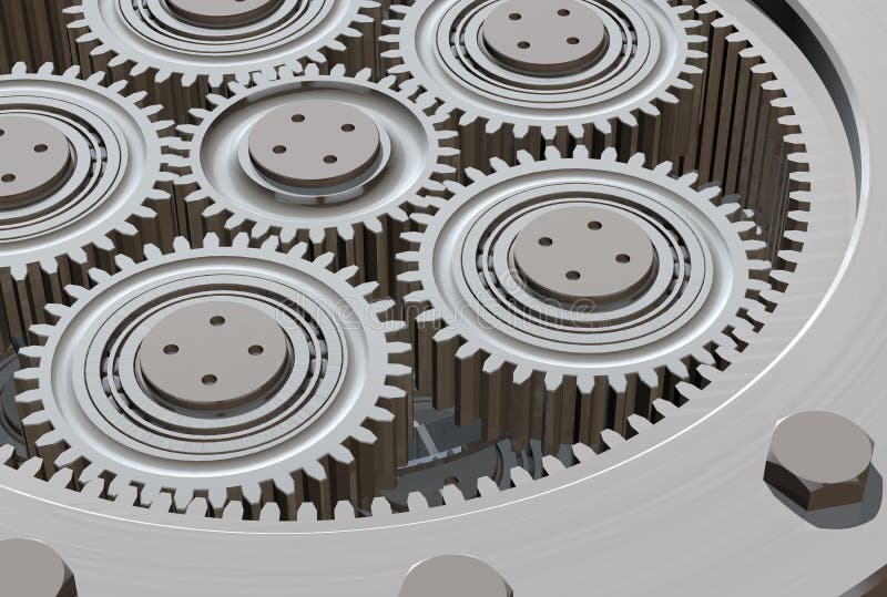 Getriebe-Mechanischer Industrieller Komplex Vektor Abbildung ...