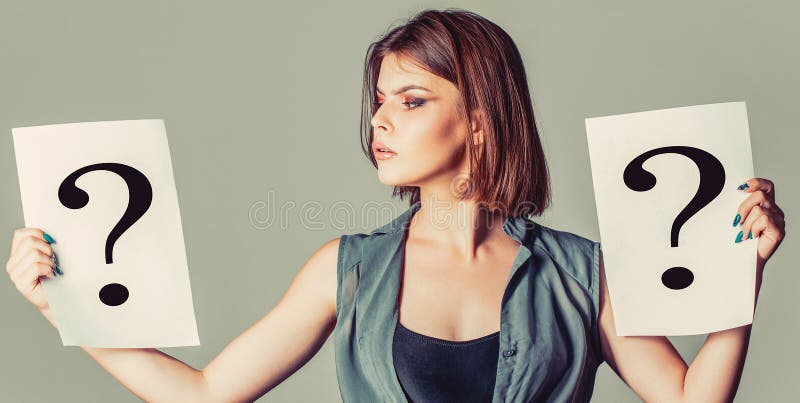 Getting Answers, Thinking. Girl Question Stock Image - Image of ...