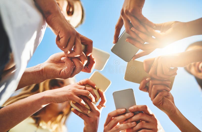 Getting Connected Today is Very Easy. Unrecognizable People Using ...