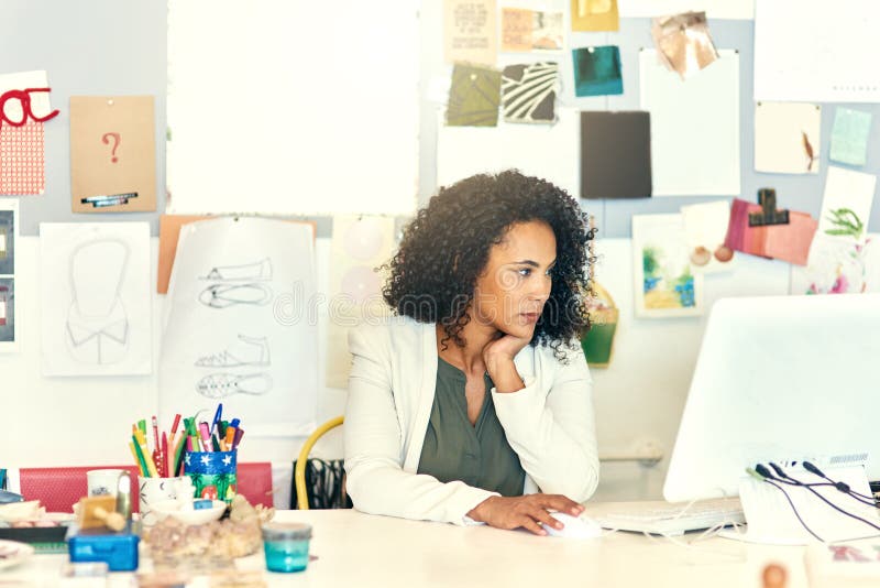 Getting Creative in Her Creative Space. a Designer Working on Her ...