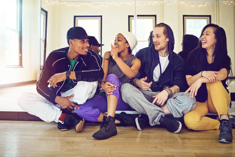 Getting the Crew Together for a Session in the Studio. a Group of Young ...