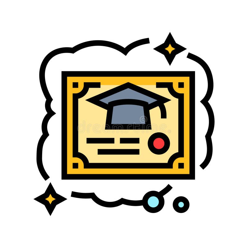 Getting Degree Dream Color Icon Vector Illustration Stock Illustration ...