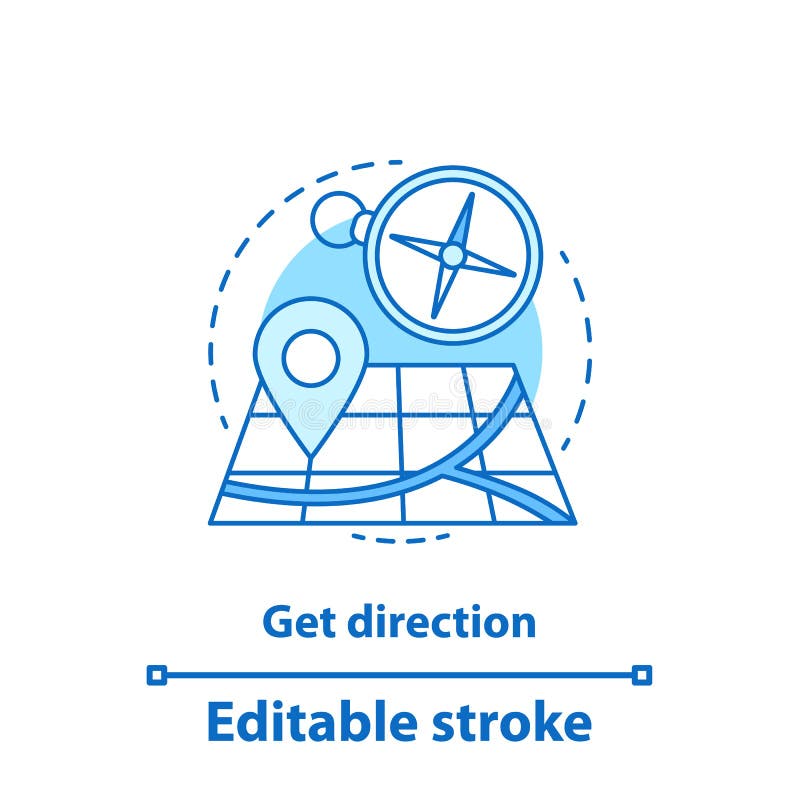 Getting Direction Concept Icon Stock Vector - Illustration of notion ...
