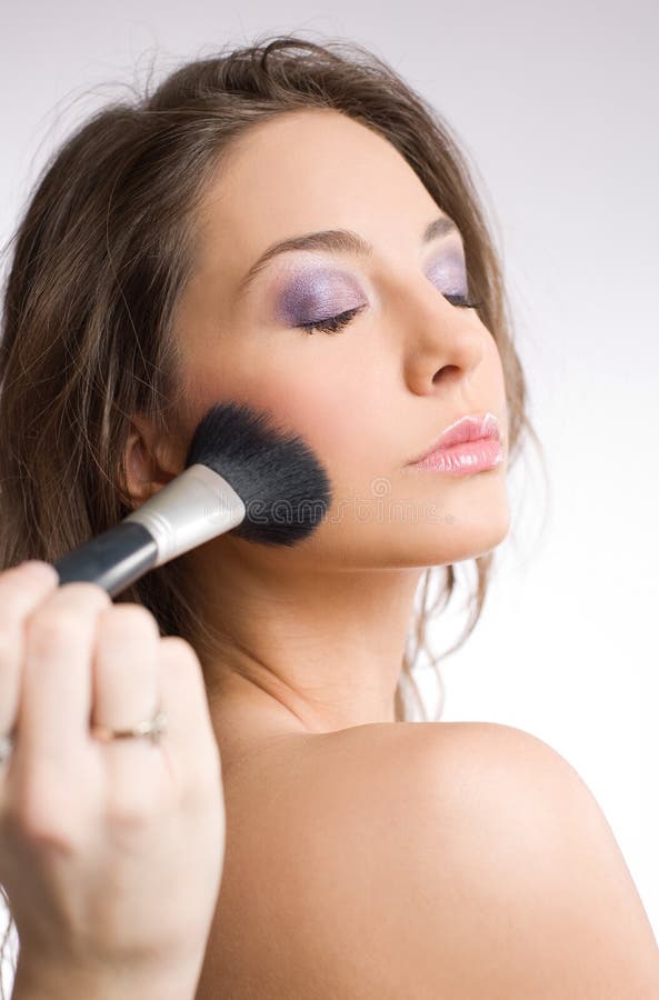 Getting an elegant makeup. stock photo. Image of lipshine - 23385876