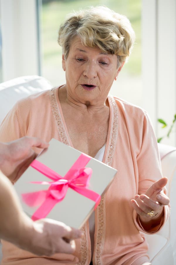 Getting a gift stock photo. Image of pensioner, medical - 49525244