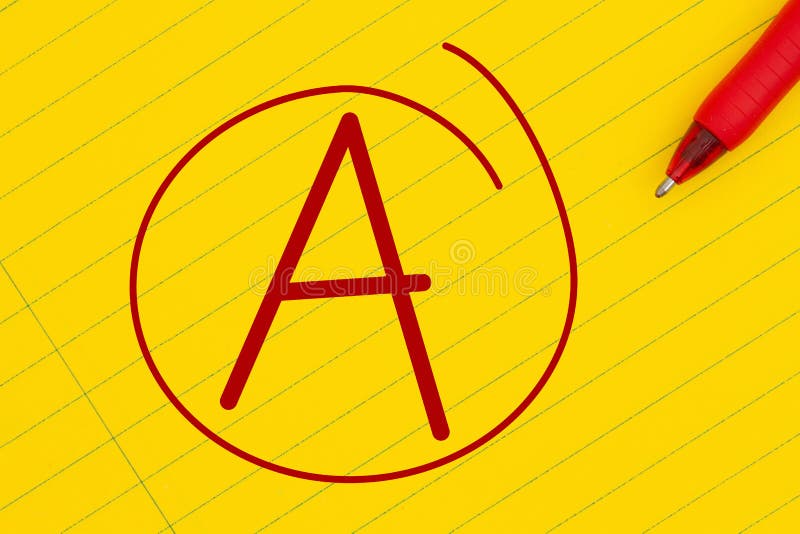Getting a Grade a Message with a Pen Stock Image - Image of excellent ...