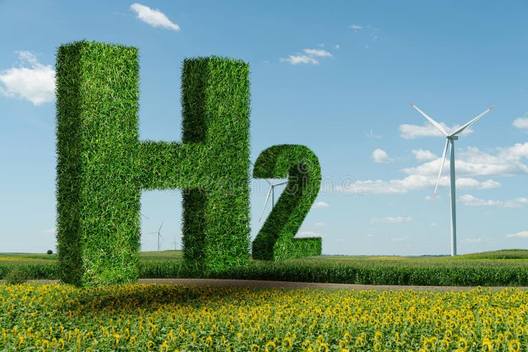 Getting Green Hydrogen from Renewable Energy Sources. Concept Stock ...