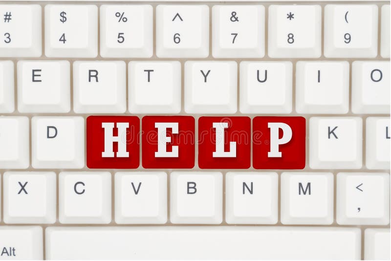Getting Help on the Internet Concept with a Keyboard Stock Image ...