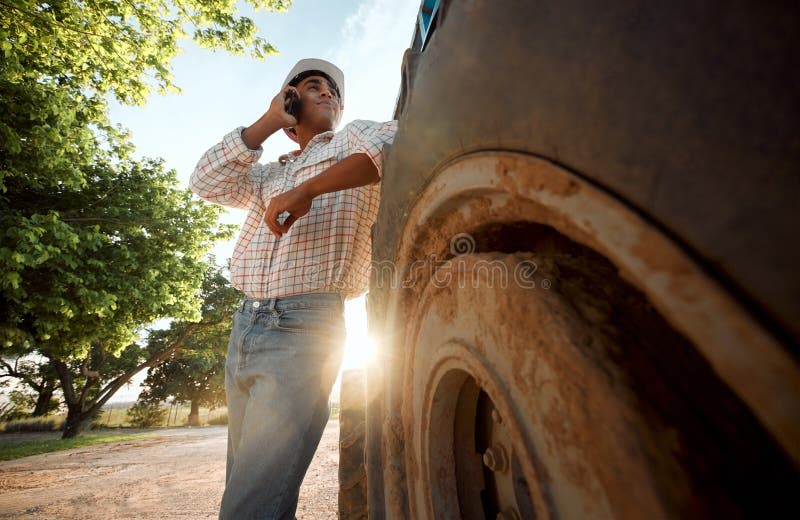 Getting His daily Tasks Done on Time. a Young Man Talking on a ...