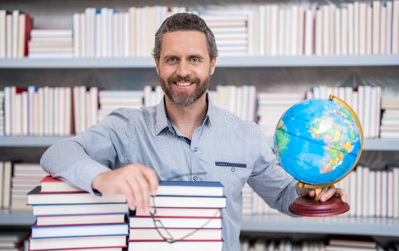 Getting Knowledge from Book. Man Get University Education. School ...