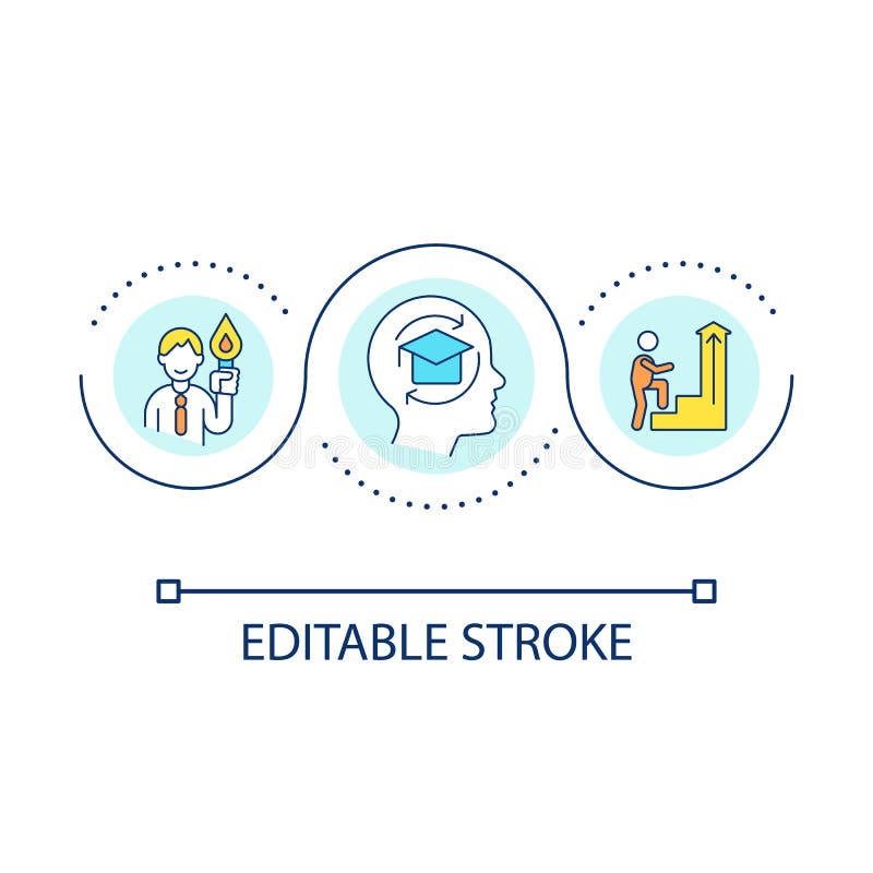 Getting Knowledge Loop Concept Icon Stock Vector - Illustration of ...