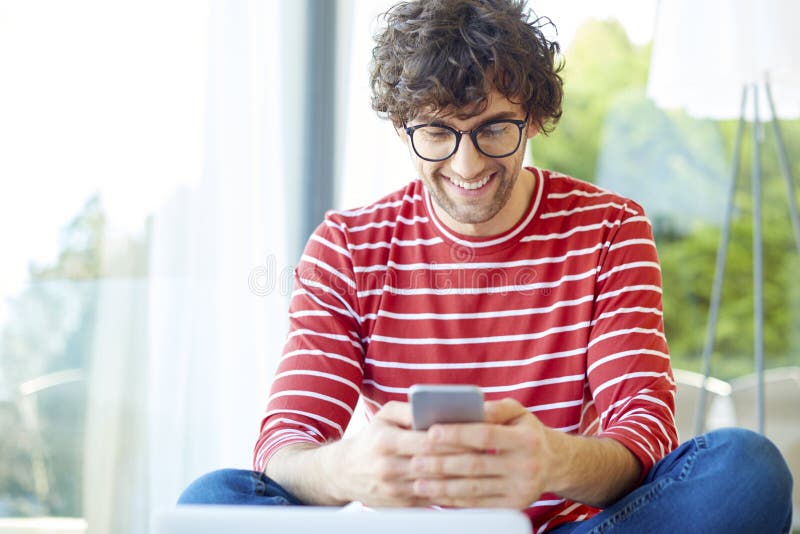 Getting so many messages stock image. Image of relaxing - 90242065