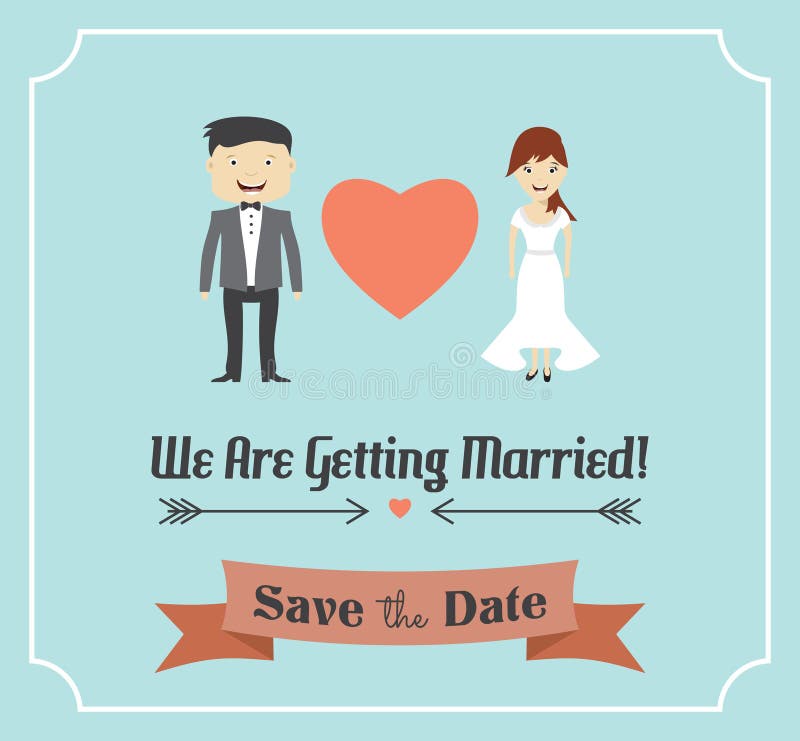 We are Getting Married Template Card Stock Vector - Illustration of ...