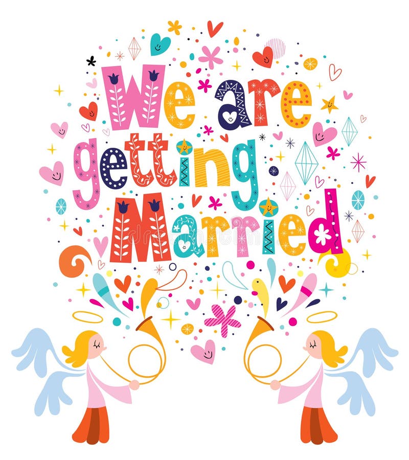 We re getting married stock vector. Illustration of card - 31767139