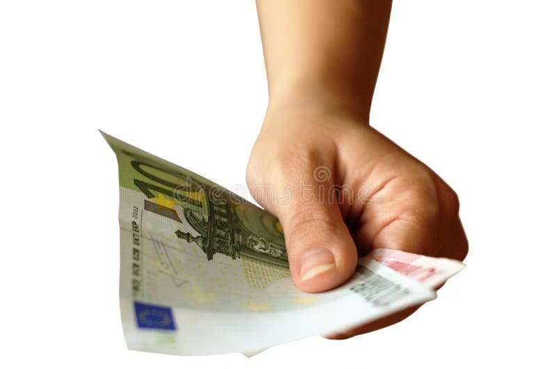 Businessman From Bank Offering Money Loan In Euro Banknotes Stock Photo ...