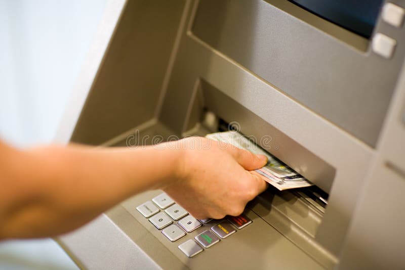 Getting Money at an ATM stock image. Image of number, entry - 3726821