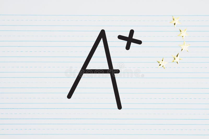 Getting am a Plus Grade a Text Stock Image - Image of page, good: 97095959