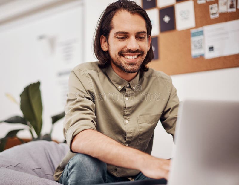 Getting into the Productive Zone. a Young Businessman Working on a ...