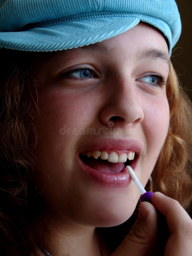Getting Ready stock image. Image of teenager, lipgloss - 1264693