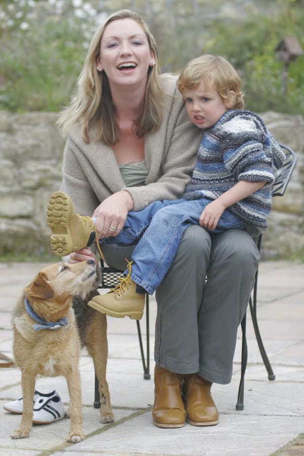 Getting Ready To Walk the Dog Stock Photo - Image of mother, laugh: 641282