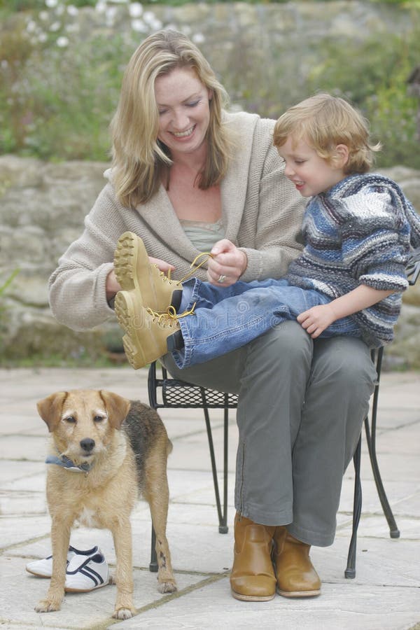 Getting Ready To Walk the Dog Stock Image - Image of summer, mother: 666237