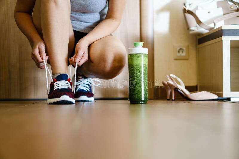 Getting Ready for Training. Running and a Healthy Lifestyle. Stock ...