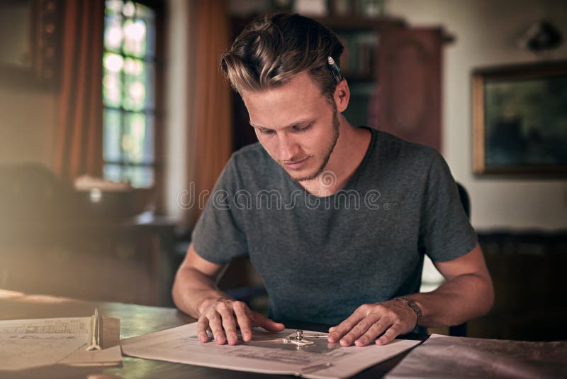 Getting Smarter by the Minute. a Diligent Young Student Doing a ...