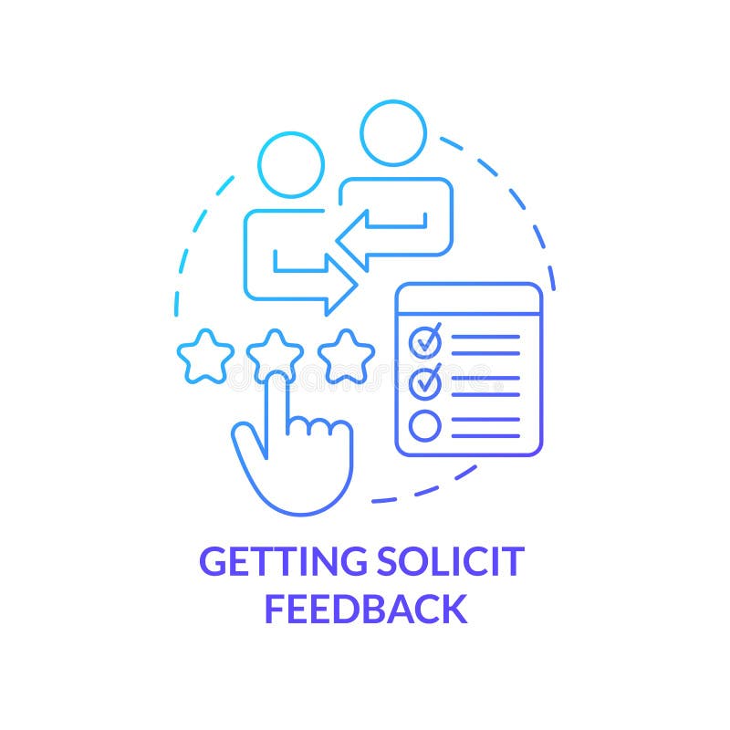 Getting Solicit Feedback Blue Gradient Concept Icon Stock Vector ...