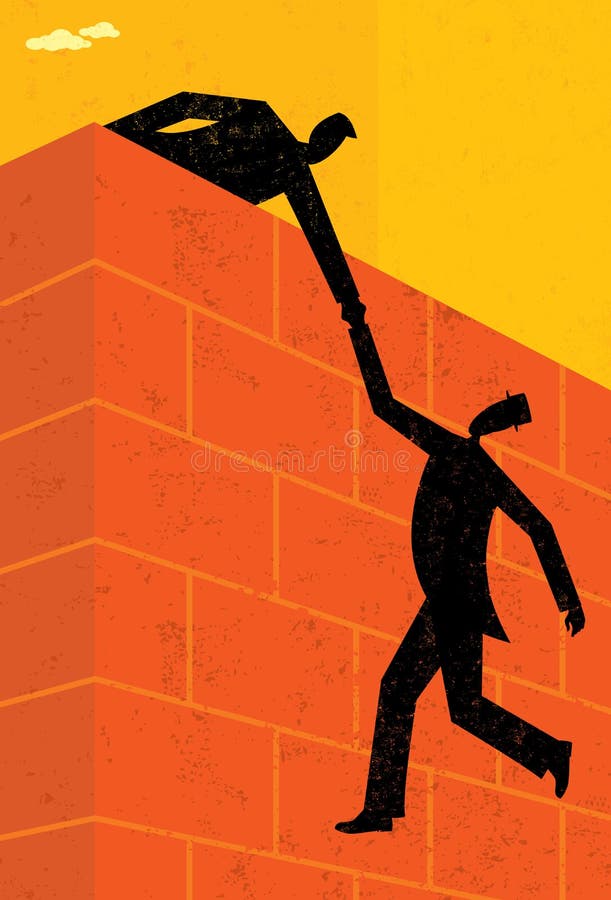 Help Another Getting Over Wall Stock Illustrations – 10 Help Another ...