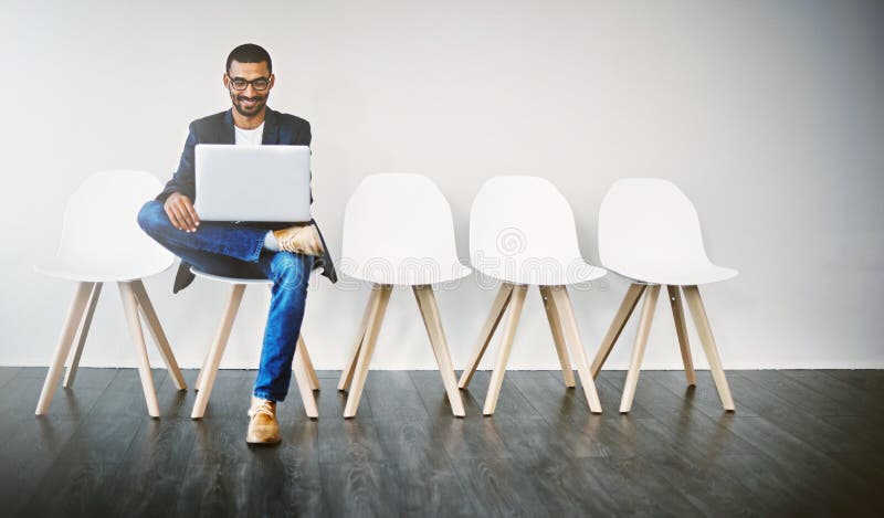 Getting Some Information and Advice for His Interview. a Young ...