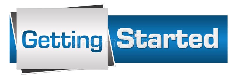 Get Started Blue Square Isolated Web Button Stock Vector - Illustration ...