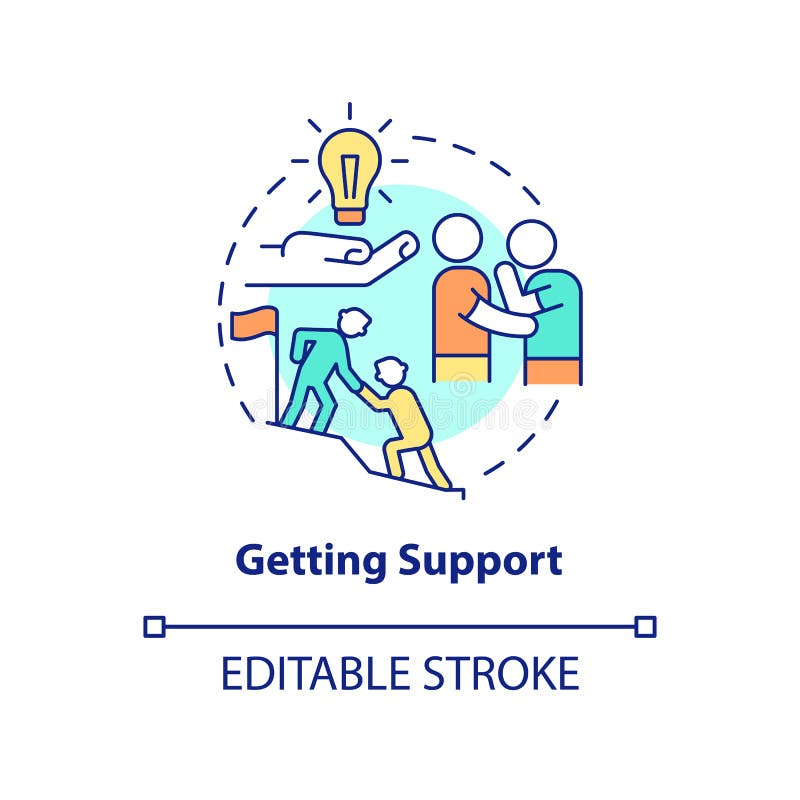 Getting Support Concept Icon Stock Vector - Illustration of icon ...