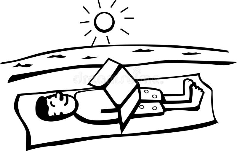 Getting a Tan in the Beach Vector Illustration Stock Vector ...