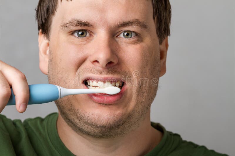 Getting those Teeth Nice and Clean Stock Image - Image of bathroom ...