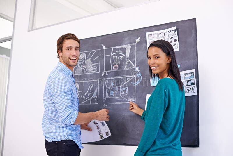 Getting a Visual Idea. Portrait of Two Young Designers Working on a ...