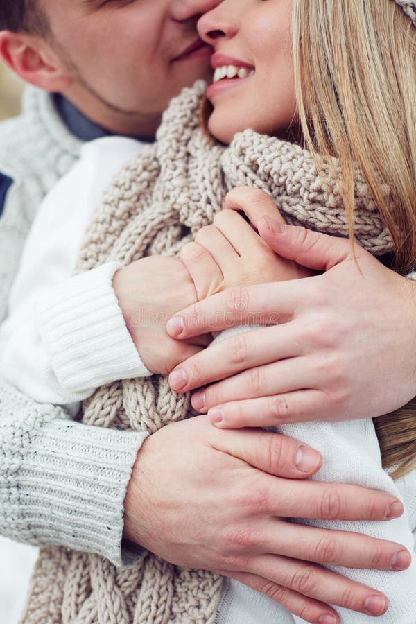 Getting warm in winter stock photo. Image of boyfriend - 60095400