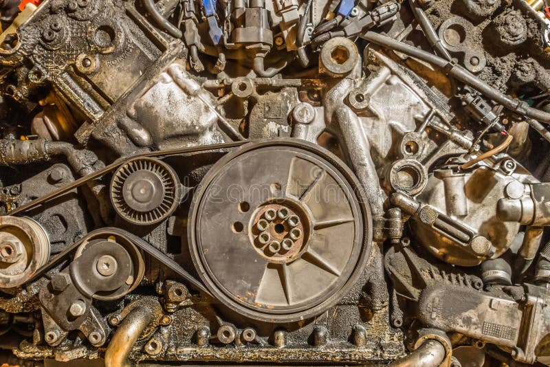 Getting Work Done on Old Engine To Be Rebuilt Stock Image - Image of ...