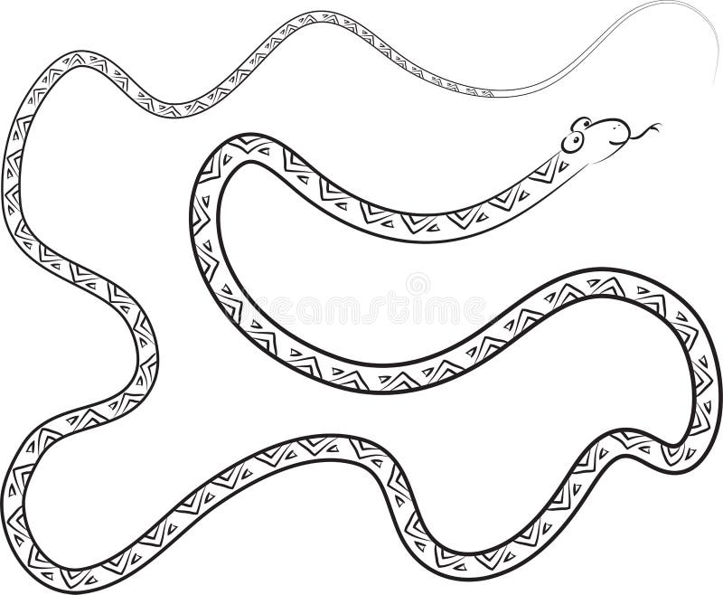 Vector Drawing Colourful Long Snake Icon Sign Stock Vector ...