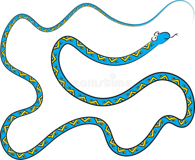 Vector Drawing Colourful Long Snake Icon Sign Stock Vector ...