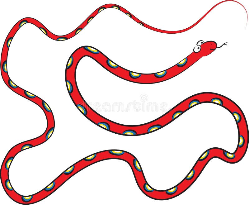 Vector Drawing Colourful Long Snake Icon Sign Stock Vector ...